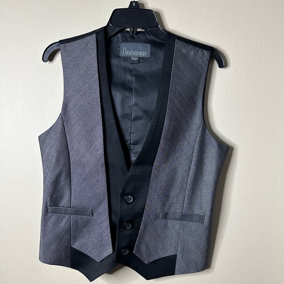 oñesimus | Suits & Blazers | Mens Suit Vest In Small Gray And Black ...